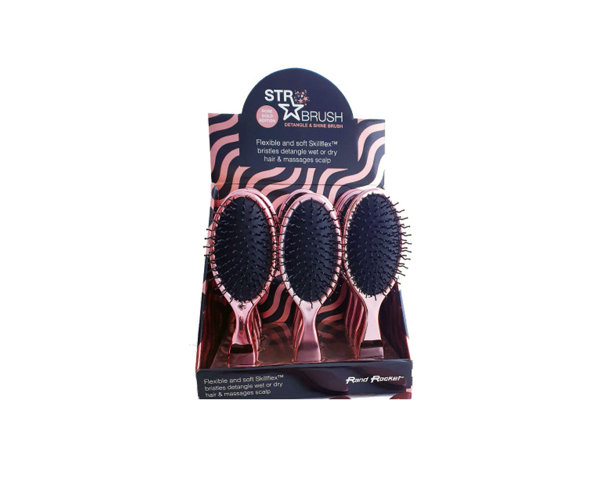 STR - Rose Gold Detangle & Shine Brush Stand Display– Agenda Salon Concepts